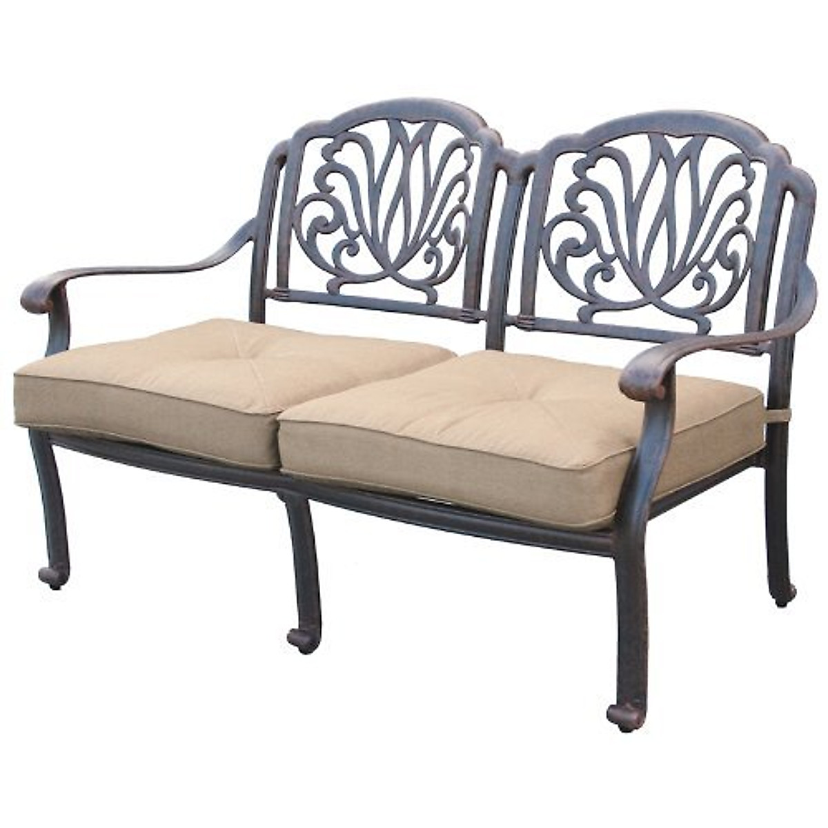 theWorldofpatio Elizabeth Cast Aluminum Powder Coated 9pc Outdoor Patio Sofa Deep Seating Chat Set - Antique Bronze