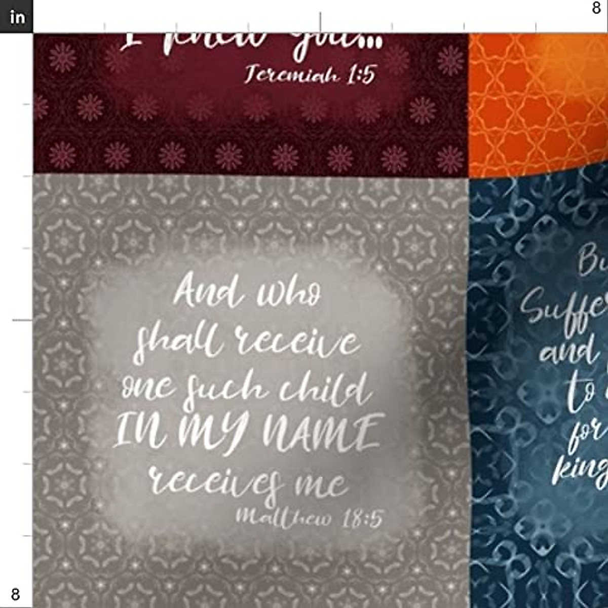 Spoonflower Fabric - Bible Verse Wholecloth Cheater Quilt Baby Christian Bible Verse Printed on Petal Signature Cotton Fabric Fat Quarter - Sewing Quilting Apparel Crafts Decor