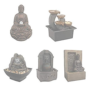 Tabletop Water Fountain - 3-Tier 7-Inch Indoor Waterfall with Candle Holder, Electric Pump, and Soothing Sounds for Home Decor by Pure Garden (Black)