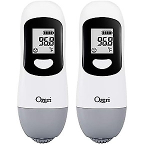 Ozeri Kinetic Non-Contact Forehead Thermometer with Battery-Free Infrared Technology (Pack of 2)