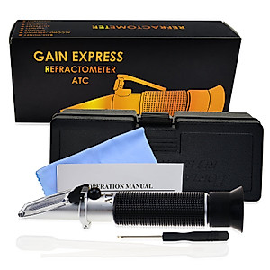 Alcohol Refractometer with ATC 0~80% VOL Volume, Optical Handheld Concentration Tester Meter for Distilled Beverages Making Homebrew