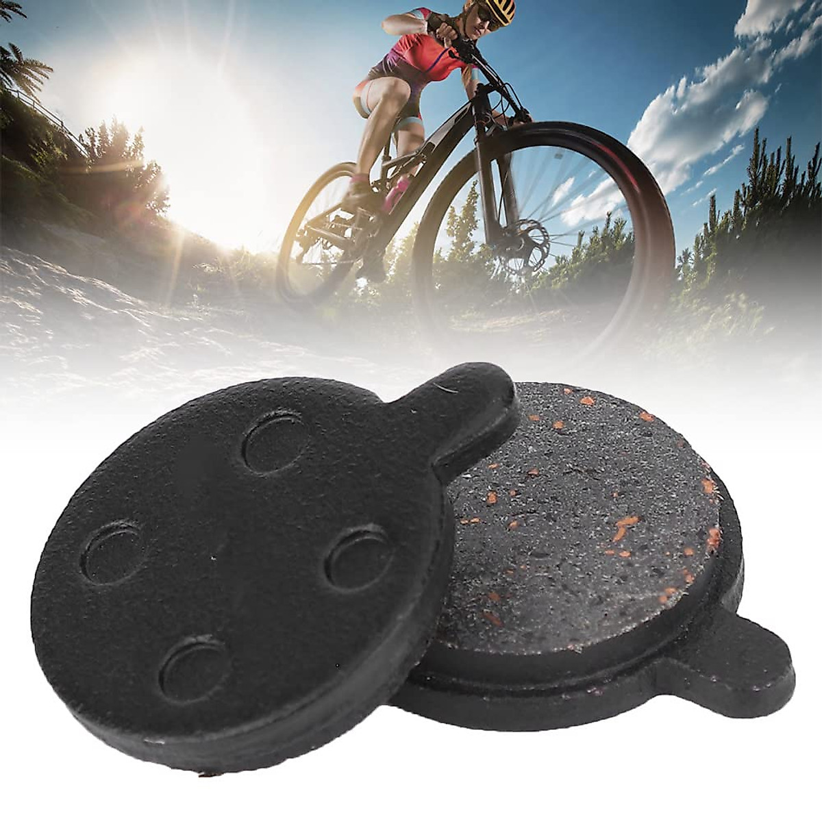 Ezweiji 5 Pairs Bike Disc Brake Pads, Semi Metal bike Brake Pads for Mountain Bicycles and Electric Scooters Replacement Kit Cycling Accessory