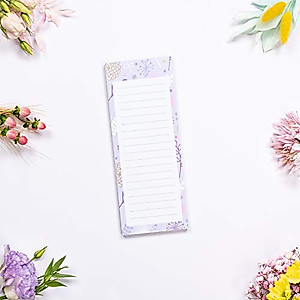 Peach Tree Shade Magnetic Notepads, 6-Pack 60 Sheets Per Pad 3.5” x 9”, Flower Patterns, for Fridge, Kitchen, Shopping, Grocery, To-Do List, Memo, Reminder, Book, Party, Stationery, (Floralnotes)