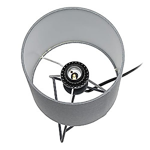 Simple Designs LT2066-GDW 13.5" Down to the Wire Metal Table Lamp with Fabric Shade, Gold with White Shade