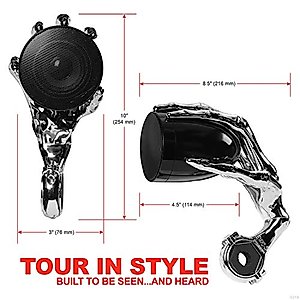 BOSS Audio Systems PHANTOM900 Motorcycle Weatherproof Bluetooth Speaker System - 3 Inch Speakers, Built-In Amplifier, Built-in Bluetooth, Volume Control, Great for ATVs and All 12 Volt Vehicles
