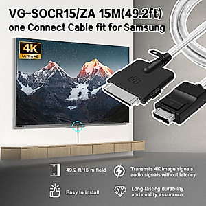 New 15m One Invisible Connection Cable VG-SOCR15/ZA Applicable for Samsung QLED 4K/The Frame TV Only, Compatible with QN75Q90RAFXZA QN65Q90RAFXZA QN65LS03RAFXZA QN55LS03RAFXZA QN55LS03BDFXZA