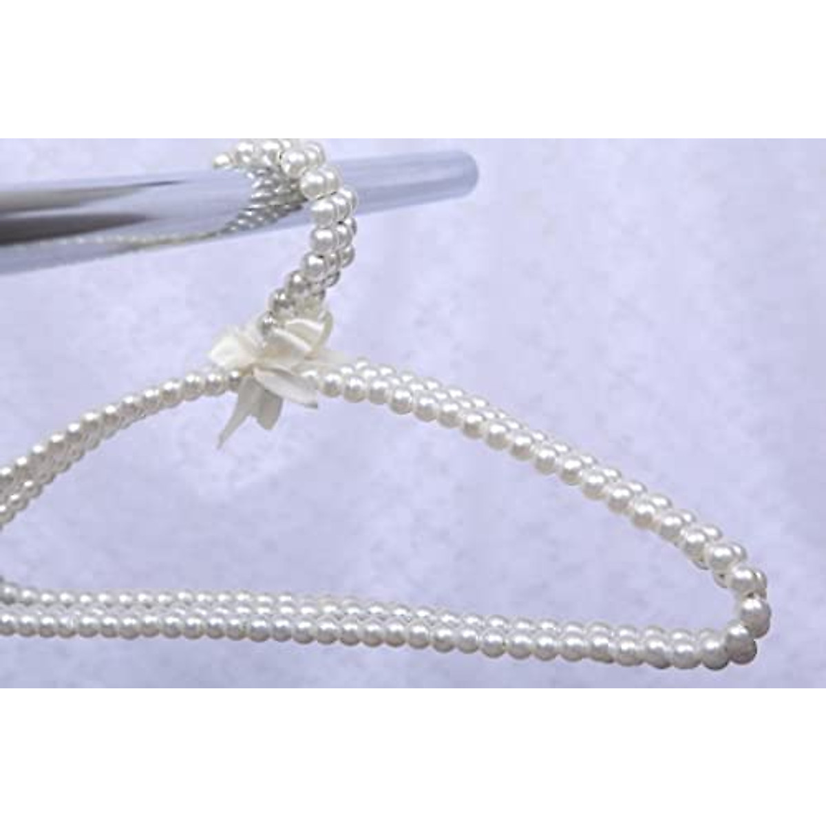 NC Pearl Adults Clothes Bow Hanger Coat Skirt Trouser Holder Rack Bar , White