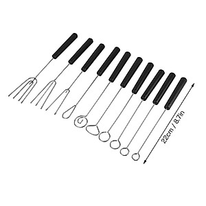 10pcs Chocolate Dipping Fork Set Baking Supplies Stainless Steel Fondue Forks DIY Decorating Tool Set