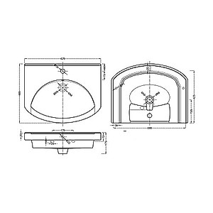 RUNFINE RFVA0069G 24 inch Wide All Wood Modern Gray Vanity with vitreous China top, 2 Doors and 1 Slow Close Arch Drawer