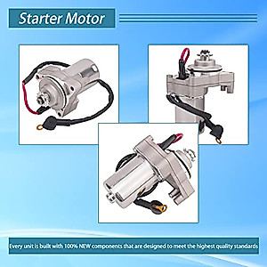 LCGLY Starter Motor and Starter Solenoid Relay for Tao Tao 50cc 70 cc 90cc 125cc 110cc ATV Coolster 4 Wheeler Chinese Pit Dirt Bike 4 Wheelers Go Karts Dune Buggy Sandrail Quad SSR Roketa SunL