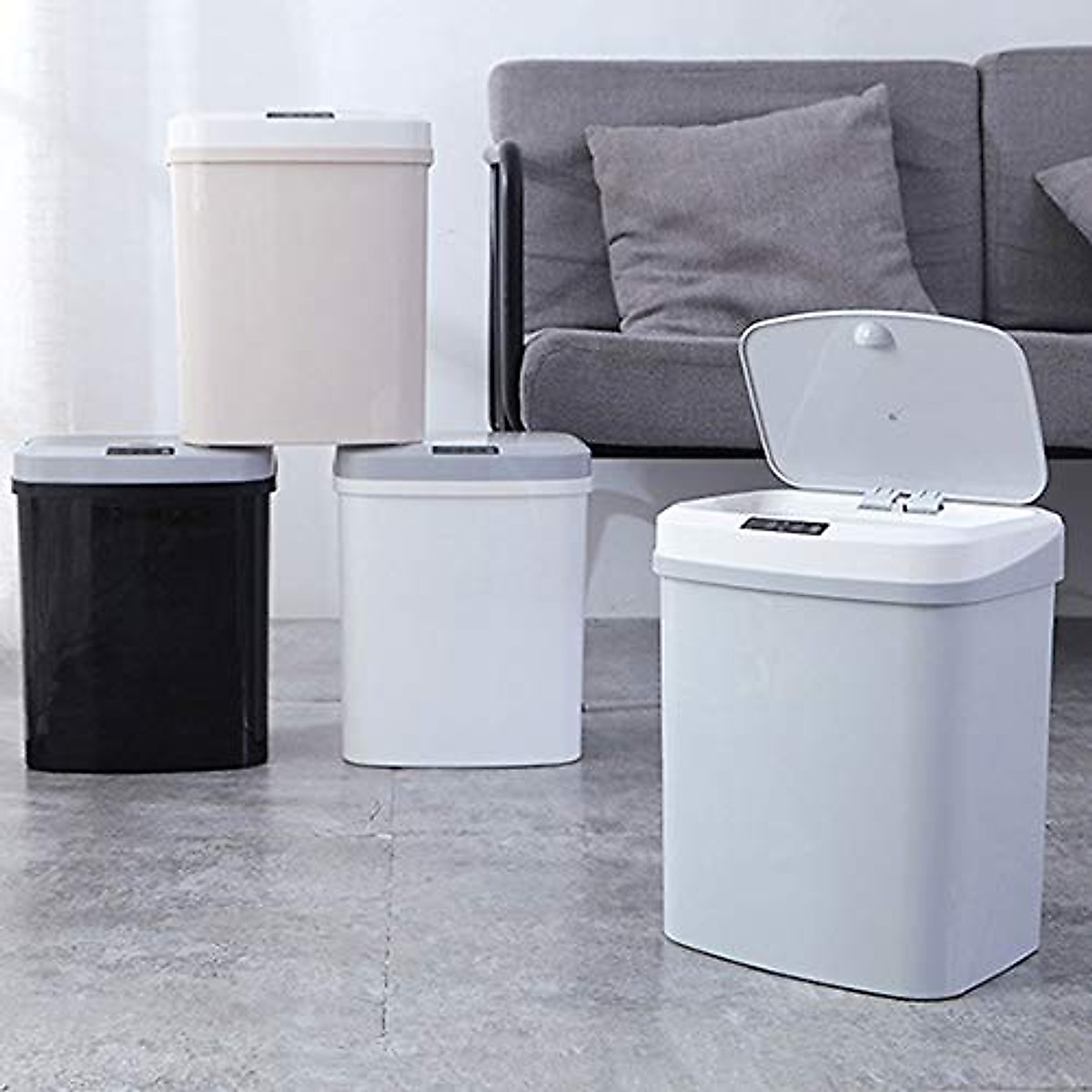 WPYYI Creative Bedroom Office Rechargeable New Plastic Smart Sensor Trash Garbage Cans Mute Automatic Trash Bin Household Paper ( Color : D )