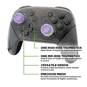 KontrolFreek Aim Boost Kit for Nintendo Switch Pro Controller | Includes Performance Thumbsticks and Precision Rings | Galaxy Edition