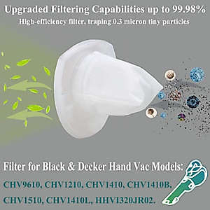 6 Pack Replacement Vacuum Filter for Black & Decker Power Tools VF110 Vacuum CHV1410L CHV9610 CHV1210 CHV1510 CHV1410L32 90558113-01, Not for HHVI315JO32 HHVI315JO42 HHVI320JR02 HHVI325JR22