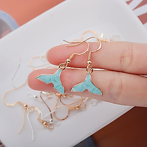 GSHLLO 100 Pcs Gold Earring Hooks Ear Wire Hooks Earring Fish Hook Connector Jewelry Earring Parts DIY Earring Findings Components