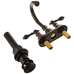 Derengge F-4501-NB 2 Handle Oil Rubbed Bronze Bathroom Sink Faucet with Pop up Drain,cUPC NSF AB1953