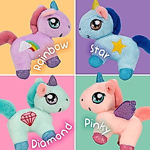 MindSprout Unicorn Mommy Stuffed with 4 Babies Inside her Tummy, for Girls 3 4 5 6 7 8 Years Old, Best Birthday Gifts, Animals Toy