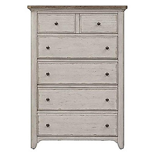 Liberty Furniture Industries Farmhouse Reimagined 5 Drawer Chest, W38 x D19 x H54, White