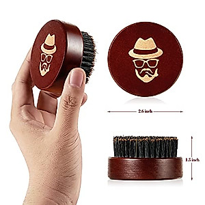 Beard Brush, 100% Boar Bristle Black Walnut Wood Beard Comb Brush for Men To Tame and Soften Your Facial Hair