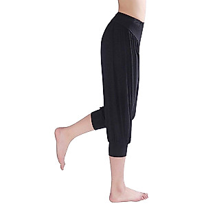 LKXHarleya Women Modal Harem Yoga Pants Loose Casual Fold Over Pilates Capri Pants Yoga Pants