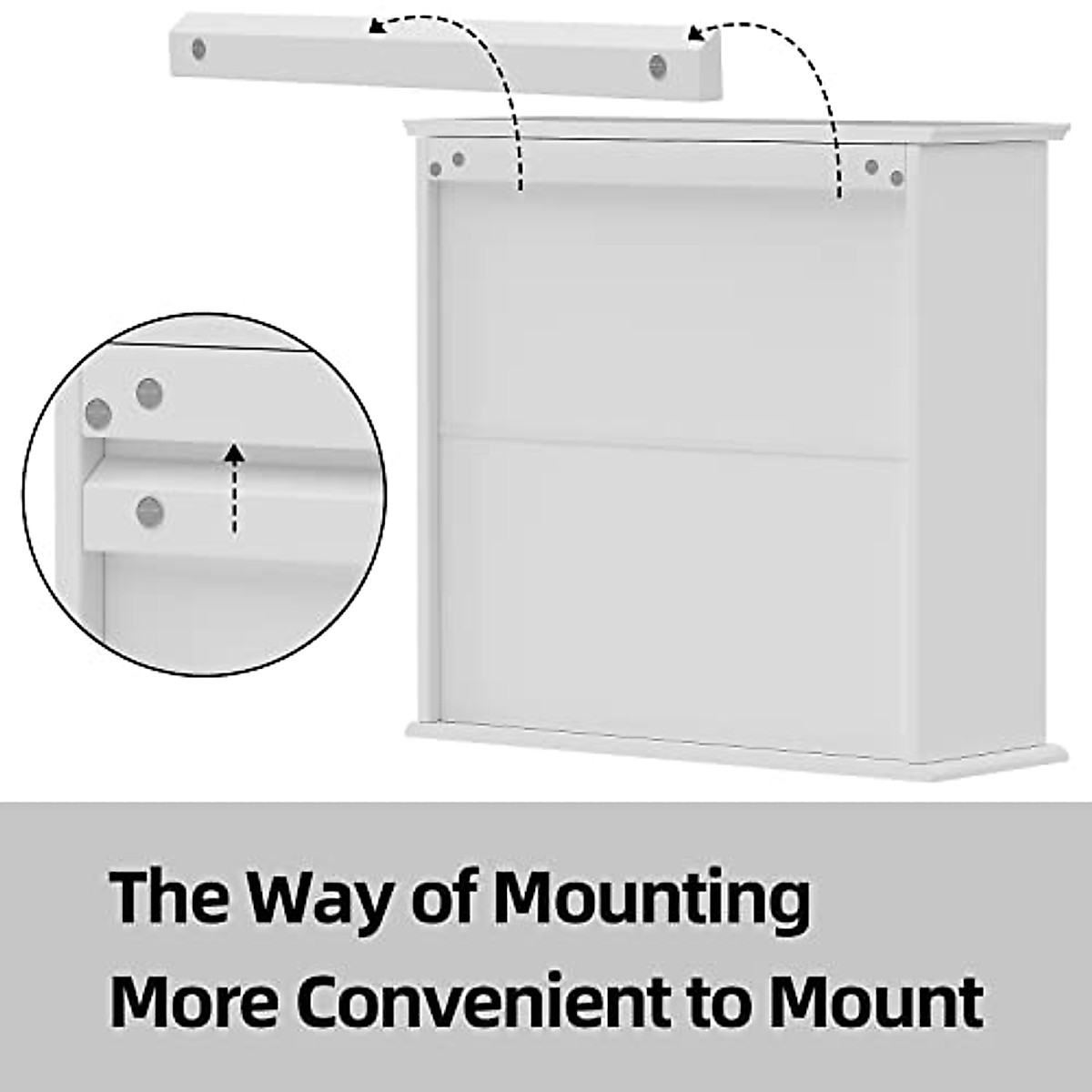 Visiblesser Bathroom Wall Cabinet, Hanging Medicine Cabinets, Wall Mounted Storage Cabinet for Kitchen & Living Room, White