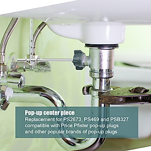 2pcs Lavatory Pop Up Center Piece Assembly, Bathroom Drain Sink Parts Pivot Ball Rod Replacement Compatible with Price Pfister Pop Up Stopper and Other Popular Brands Replacement for PS2673