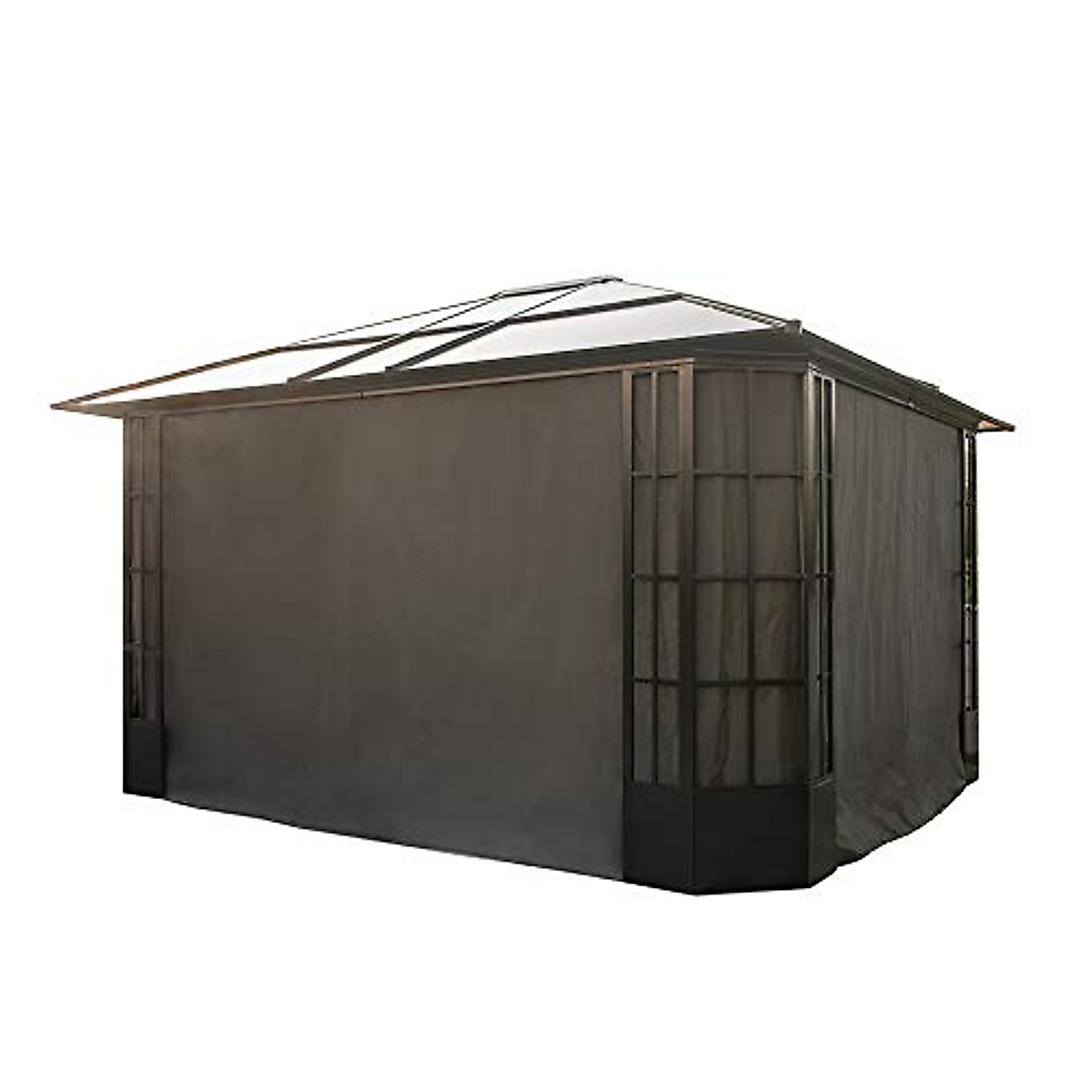 Sojag Accessories Set of 4 12' x 14' Polyester Outdoor Curtains for Savino Gazebo Sun Shelter, Grey