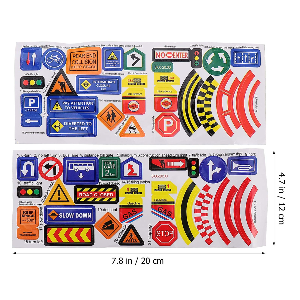 NUOBESTY 56pcs Kids Street Traffic Sign Toys Road Warning Sign Toy Models Children Pretend Play Traffic Barrier Signs Playset for Sand Table
