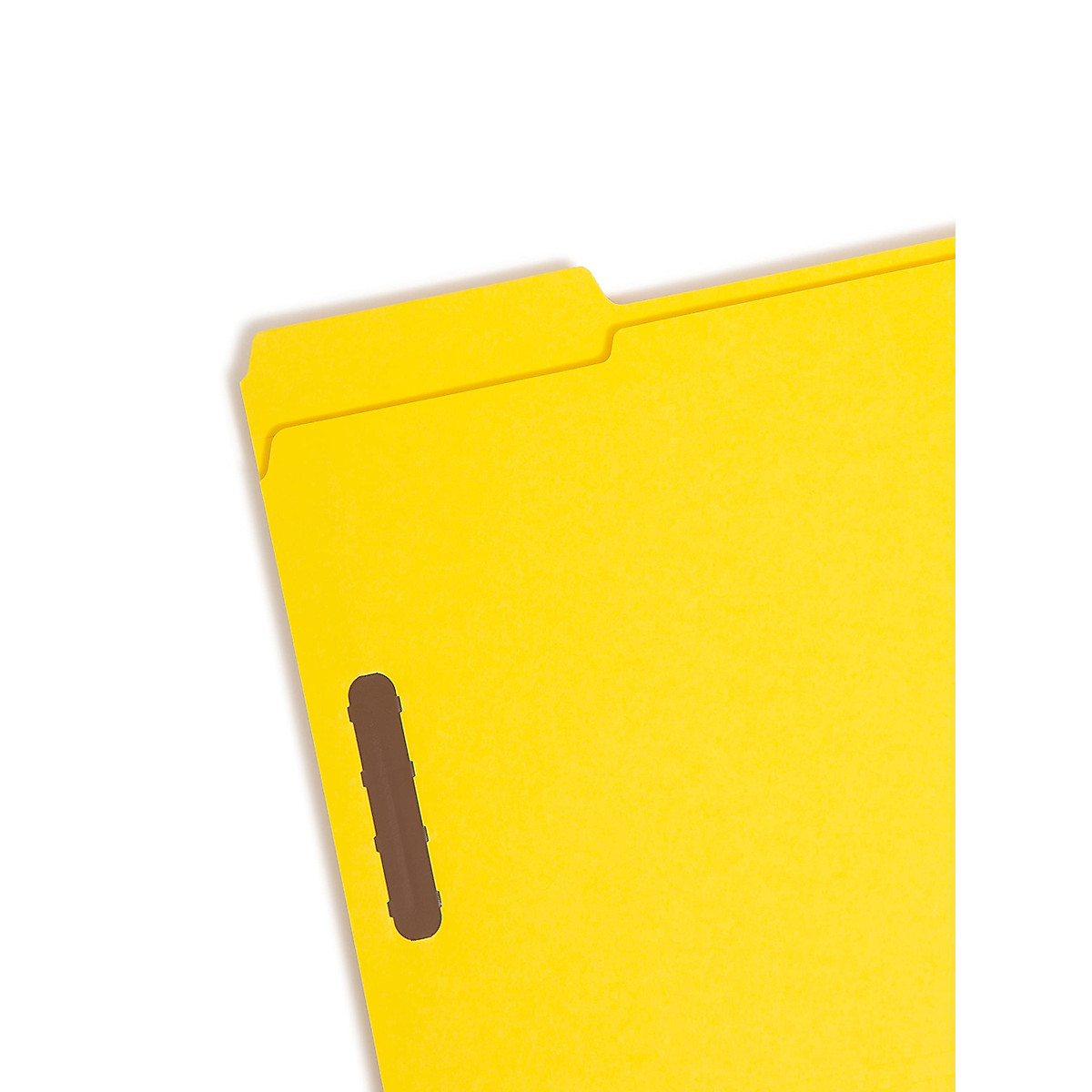 Smead Fastener File Folder, 2 Fasteners, Reinforced 1/3-Cut Tab, Letter Size, Yellow, 50 per Box (12940)