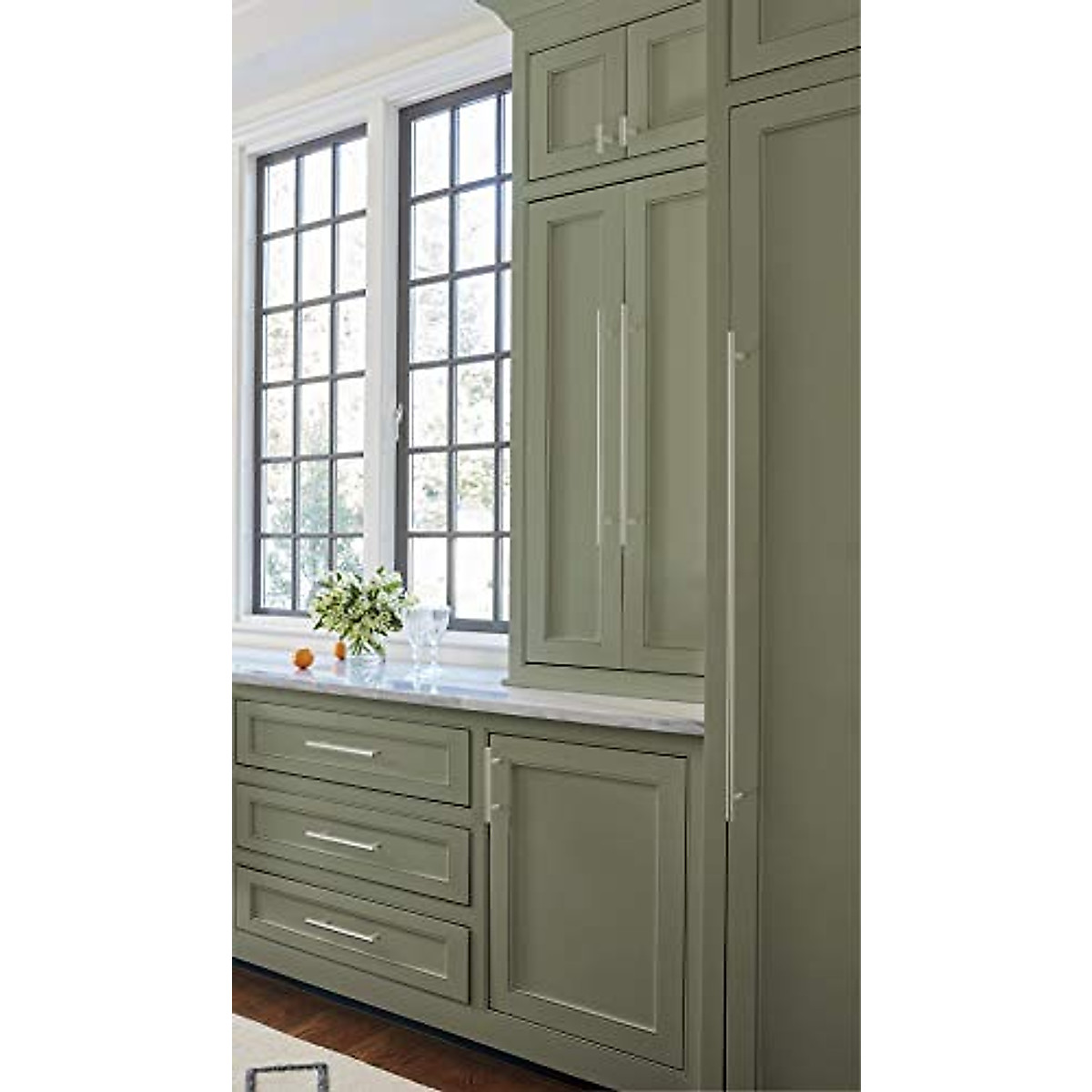 Amerock | Cabinet Knob | Sterling Nickel | 1-15/16 inch (49 mm) Length | Bar Pulls | 10 Pack | Drawer Knob | Cabinet Hardware