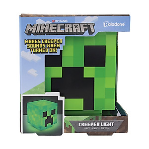 Paladone Minecraft Creeper Desk Light with Official Creeper Sounds, Handheld Night Light for Kids Room or Gamer Décor - Licensed Minecraft Gifts