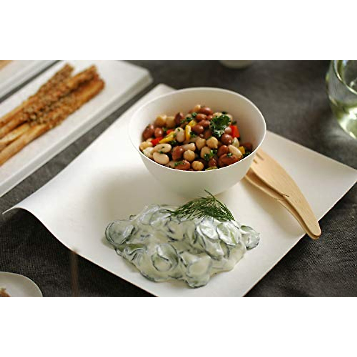 WASARA DM-014R Long Plate, White, 11.8 inches (30 cm), 6 Pieces