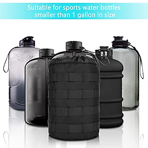 Xxerciz Water Bottle Holder Molle Pouch, Tactical Pouches Water Bottle Carrier Sports Water Bottles Pouch Bag for Walking, with Drawstring Open Top & Mesh Bottom