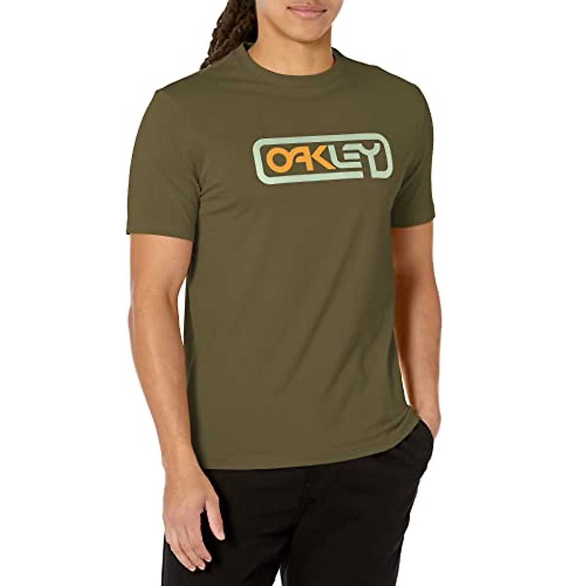 Oakley Unisex Adult Locked in B1b Tee T-Shirt, New Dark Brush/New Jade, X-Large US