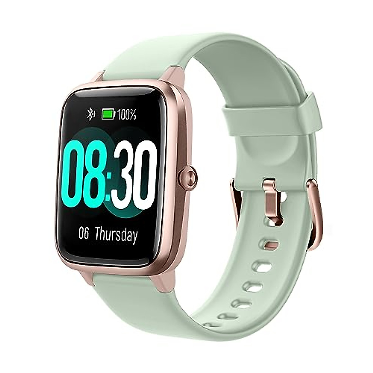 GRV Smart Watch for iOS and Android Phones (Answer/Make Calls), Watches for Men Women IP68 Waterproof Smartwatch Fitness Tracker Watch with Heart Rate/Sleep Monitor Steps Calories Counter (Aqua-Gold)