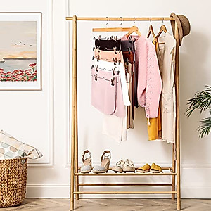 DOIOWN Skirt Hangers Pants Shorts Hangers Space Saving Hangers with Clip,5 Tier Jean Hangers for Closet 3 Pack Non Slip Multiple Pant Skirt Hanger Clothes Hanger Closet Organizer and Storage for Pants