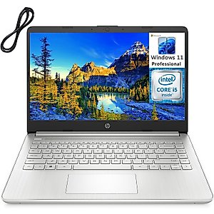 HP 14" Business Laptop Computer, Intel Quad-Core i5-1135G7 up to 4.2GHz (Beat i7-1065G7), 32GB DDR4 RAM, 2TB PCIe SSD, 802.11AC WiFi, Bluetooth, Natural Silver, Windows 11 Pro, BROAG Cable