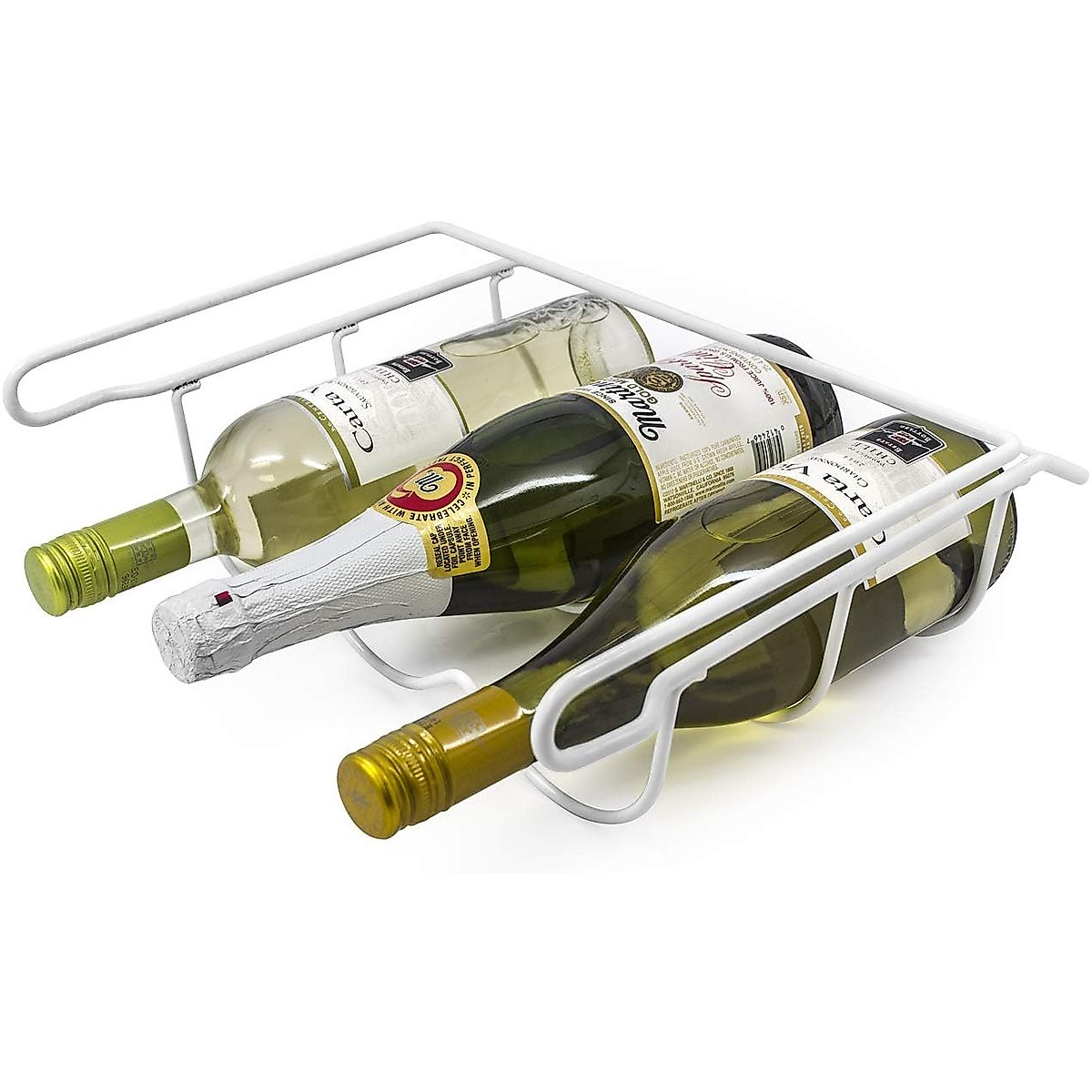Sorbus® Fridge Wine Rack- Refrigerator Bottle Rack Holds 3 Bottles of Your Favorite Wine or Drink Universal Bottle Holder Will Fit Most Fridges