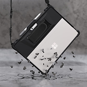 HZmeris Rugged Case for Surface Pro 8 Microsoft Cover Funda de tableta Lightweight Shockproof Case Pen Holder 13 inch Sleeve Tablet Shell 2021 Release Black