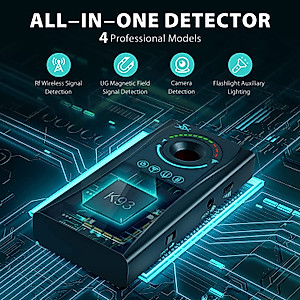 QNTT Hidden Camera Detectors, Anti Spy Detector, Hidden Camera Bug Detector Wand 12 Levels Sensitivity RF Signal Detector for GPS Tracker Audio Device