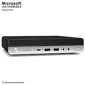 HP EliteDesk 800 G5 Mini High Performance Desktop Computer, Intel Six Core i5-9500T up to 3.7GHz, 16G DDR4, M.2 256G SSD, WiFi, BT, 4K Support, DP, Windows 10 Pro 64 English/Spanish/French(Renewed)