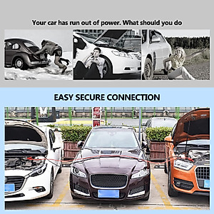 Dewkou 1 PC Jumper Cables for Car Battery 13.1 Feet Jumper Cables, Heavy Duty Automotive Booster Cables for Jump Starting Dead or Weak Batteries with Professional Clamps and Carrying Bag (Black)