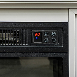 HOMCOM 26" Electric Fireplace with Mantel Surround, 1400W Replaceable Fireplace Insert Heater with Realistic Log and Flame Effect, Remote, Freestanding Fireplace Heater for Living Room, White