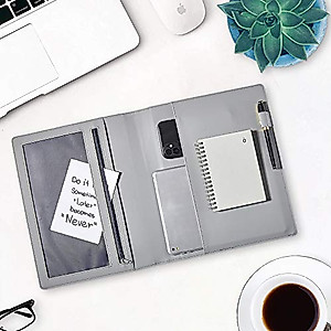 OOKU A4 Travelers Notebook Cover Compatible with Rocketbook Fusion Letter Size, Smart Reusable Notebook, Panda Planner, Wave, Everlast | 8.5 x 11 Journal Cover with Pen Loop, Business Card Organizer