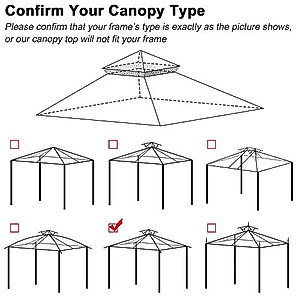 Yescom 12'x12' Canopy Top Replacement Beige for 2-Tier Harbor Gazebo GFS01250A Patio Cover Y01212T01