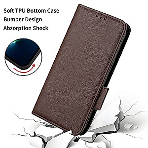 Diaobaolee Case Cover Compatible with Oppo Realme X50 Pro 5G,Leather Flip Case with Card Slot,Wallet Design,Magnetic Lock,Kick Stand,Leather Case for Oppo Realme X50 Pro 5G Brown