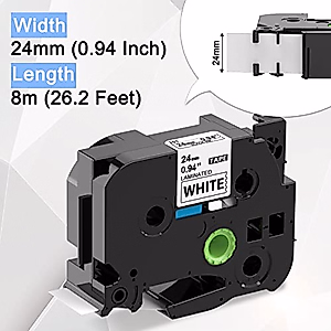 Labelife Compatible 24mm Label Tape Replacement for Brother P Touch TZe Tz Tape 24mm 0.94 Laminated White/Red/Blue/Yellow/Green for Brother Ptouch PTD600 PT-P710BT PTP750W Tape 1 inch, 5-Pack