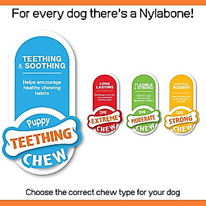 Nylabone Puppy Rubber Teether - Puppy Chew Toys for Teething - Puppy Supplies - Vanilla Flavor, Small/Regular (1 Count)