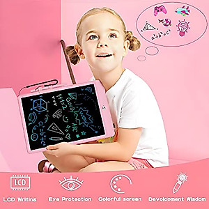 2 Pack LCD Writing Tablet Drawing Writing Board Erasable Doodle Pad Toy for Kids Learning Education 8.5 inch Blue and Pink