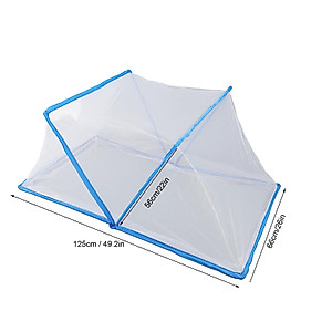 Pssopp Baby Bed Net, Foldable Summer Bedroom Net Tent for Baby Cots Cribs Cot Bed (Blue)