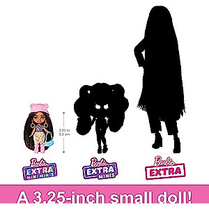 Barbie Extra Mini Minis Travel Doll with Safari Fashion, Animal Print Outfit and Styling Accessories, Barbie Extra Fly Small Doll